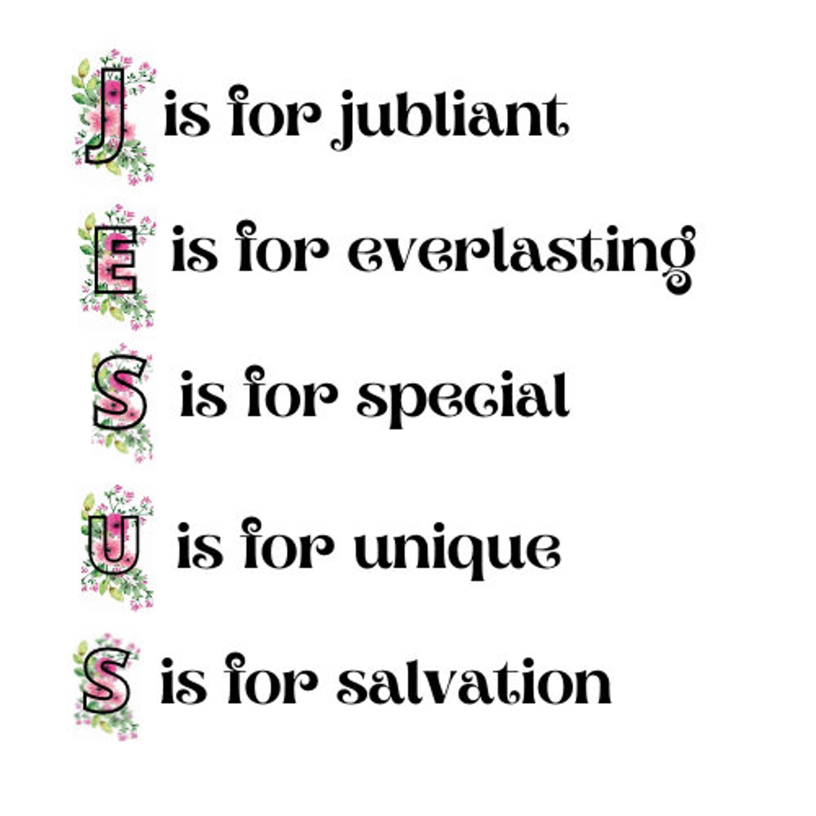 Jesus Acrostic Poem | Name Poem, Custom Personalised Print for Family ...