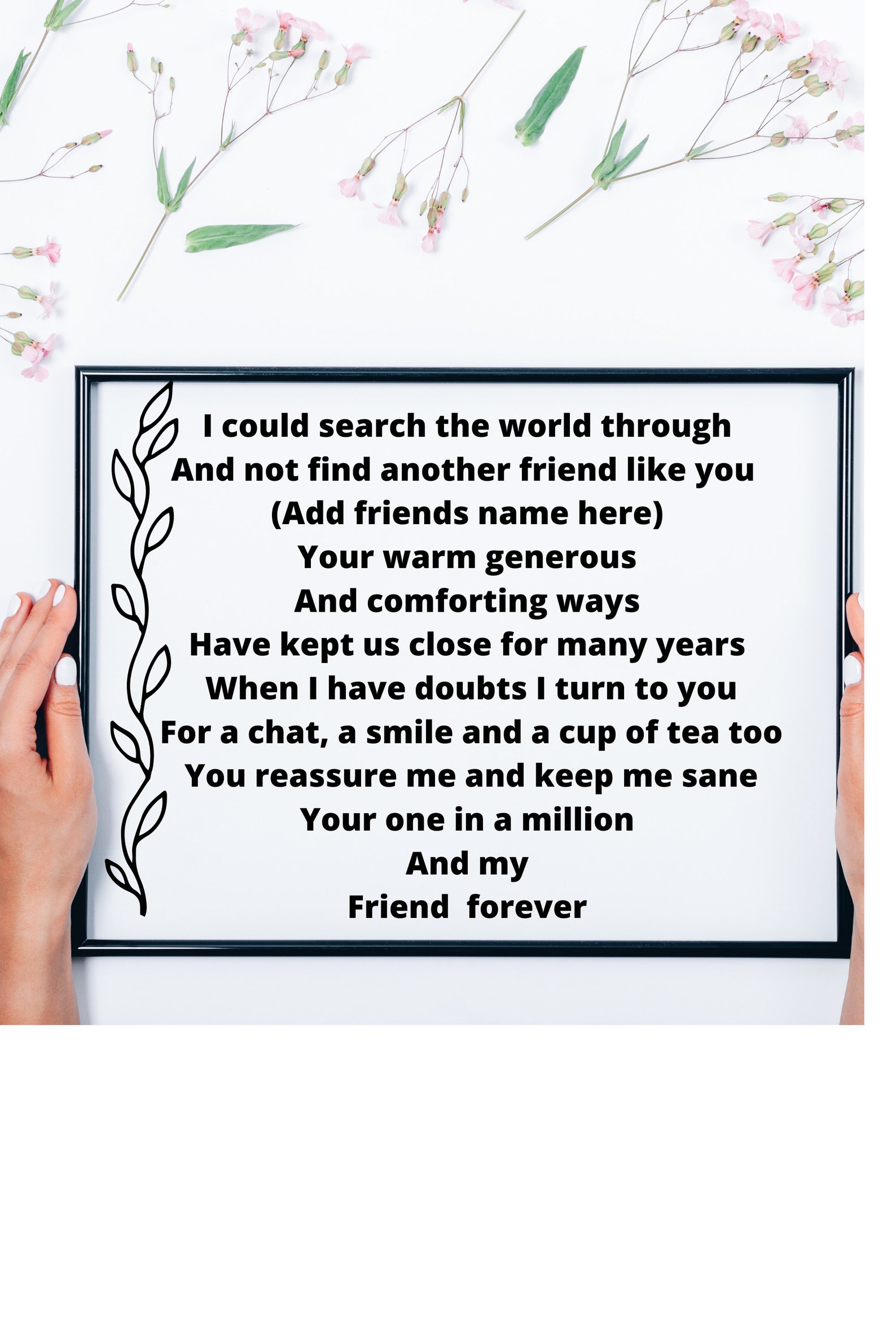 Customised Keepsake Poem for Special Friend Personalised - Etsy