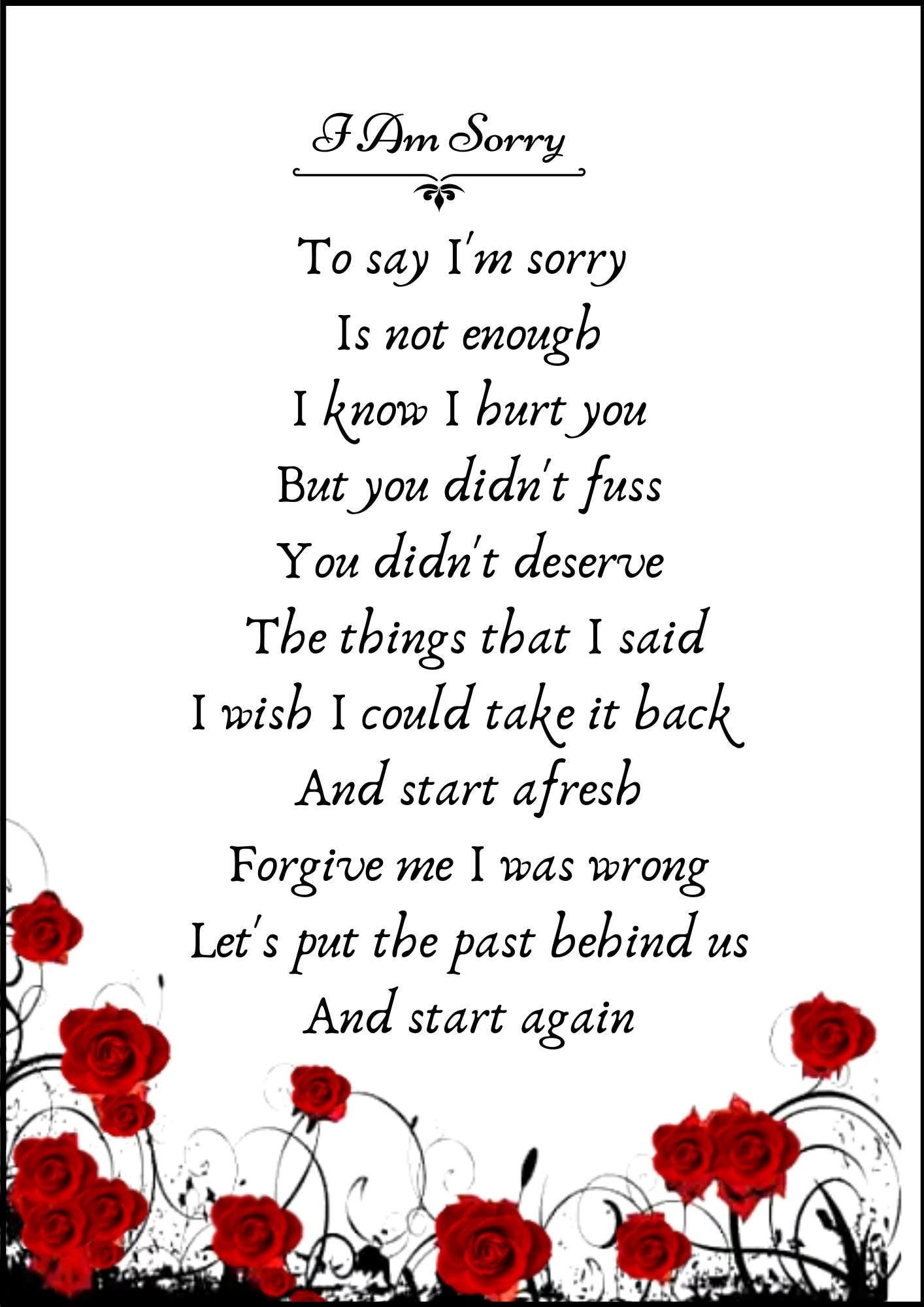 Im Sorry Poems For A Girlfriend