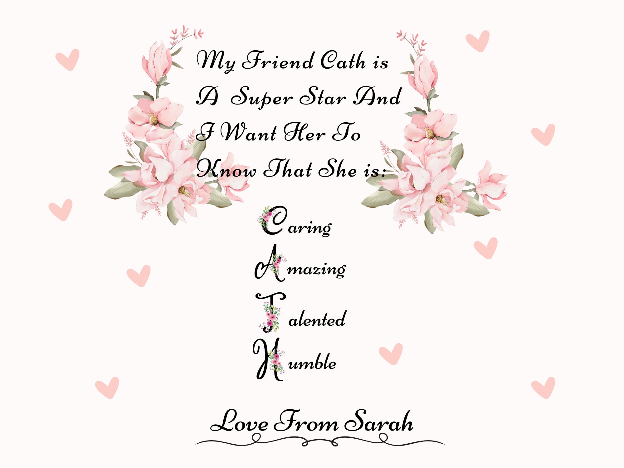 Customised Digital Acrostic Poem | Custom Print Poetry for Friend ...