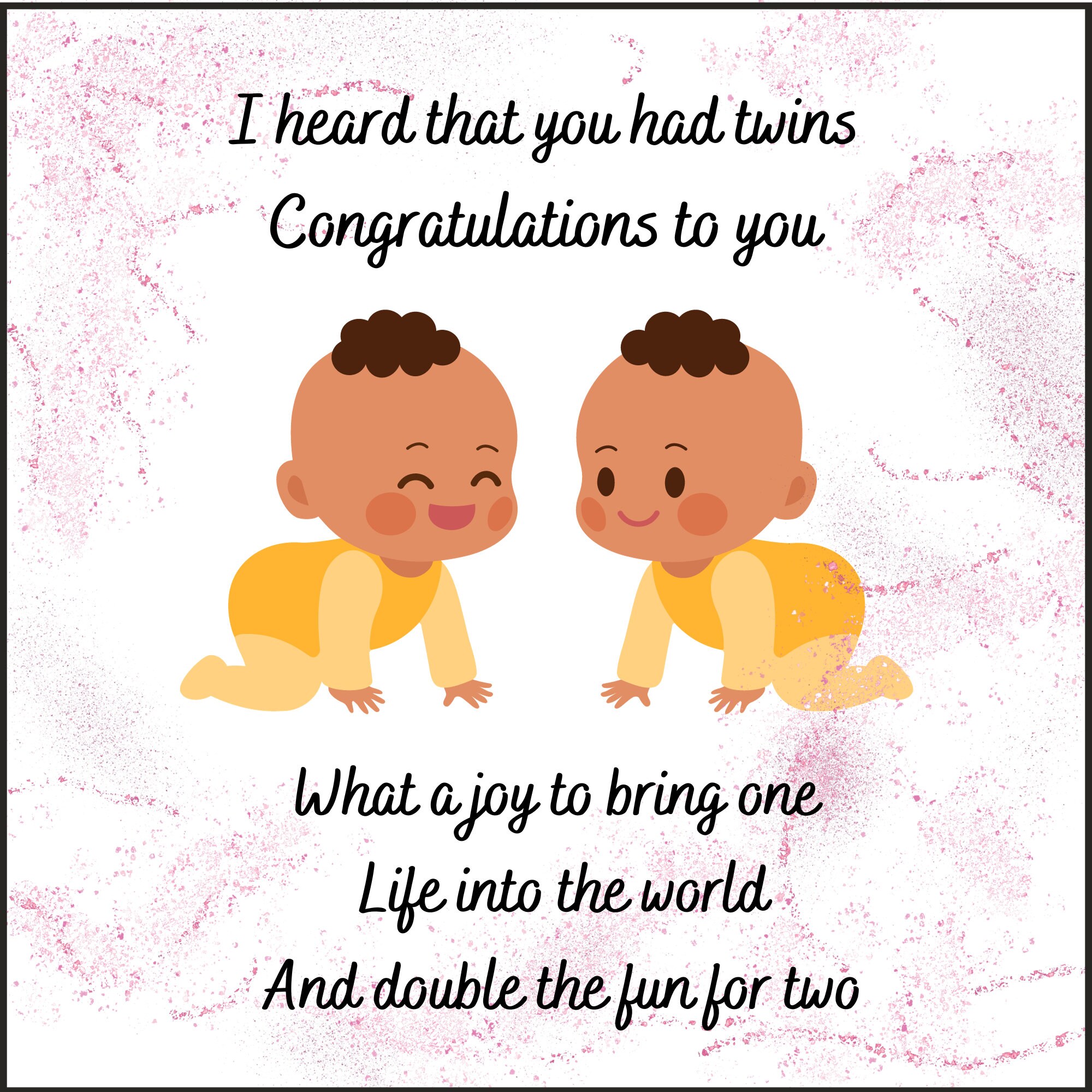 Twins Congratulations Print, Baby Poem, Nursery Decor (digital Download ...