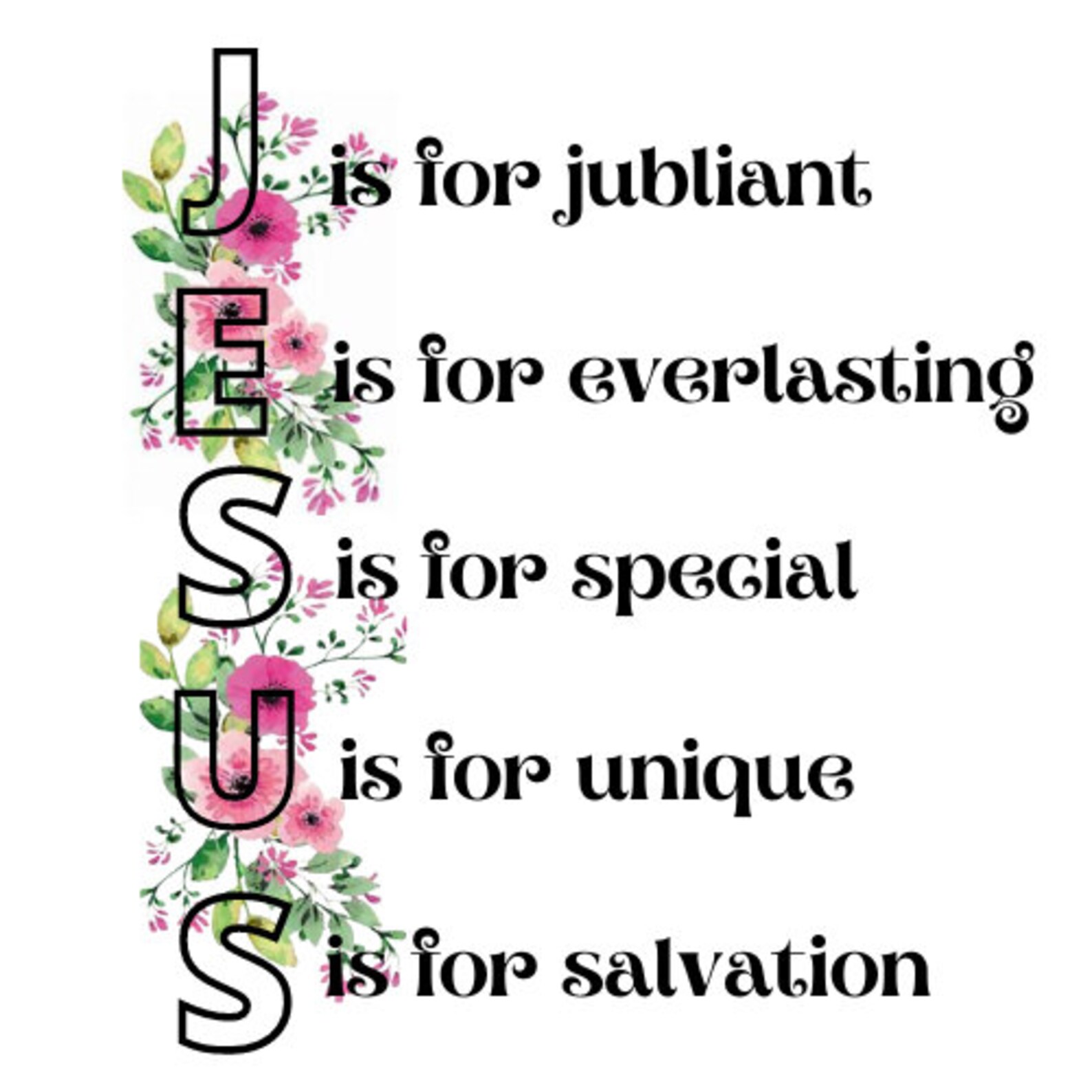 Jesus Acrostic Poem Name Poem Custom Personalised Print for - Etsy