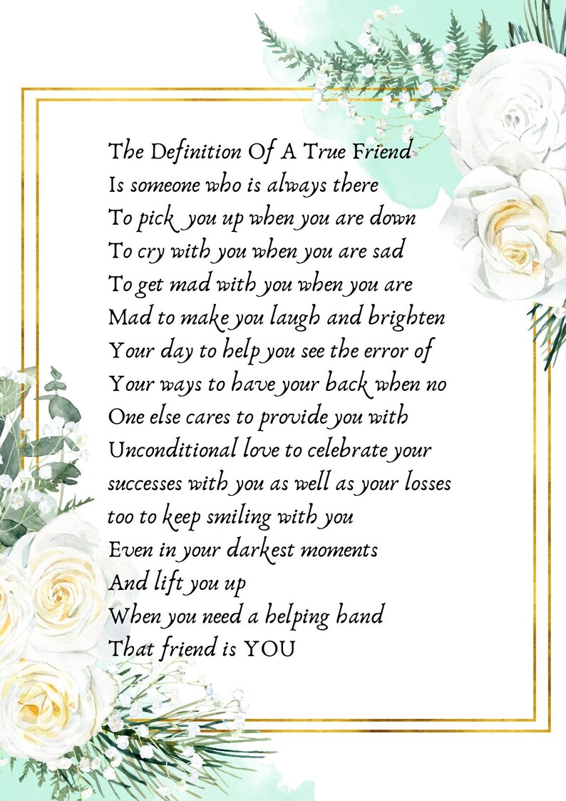 Personalised Friendship Text | Customised Wall Decor Friendship Rose ...