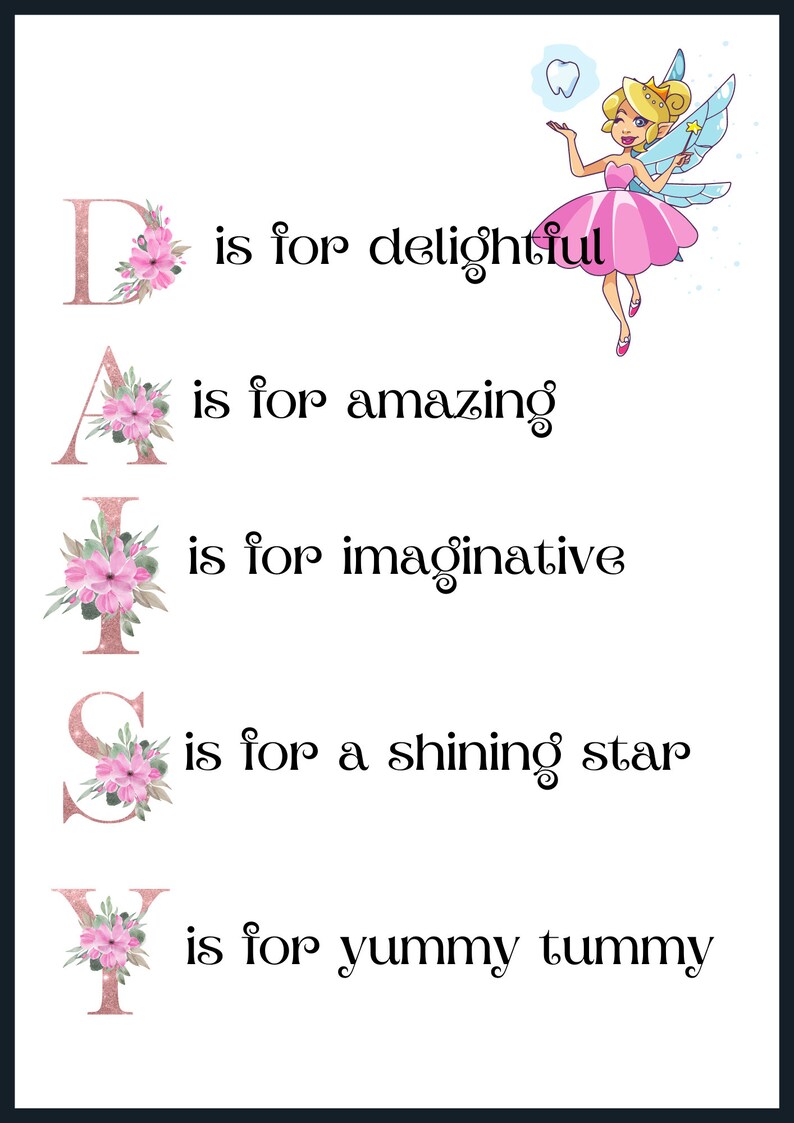 Acrostic Name Poem | Personalized Nursery Art (digital Print) - Etsy