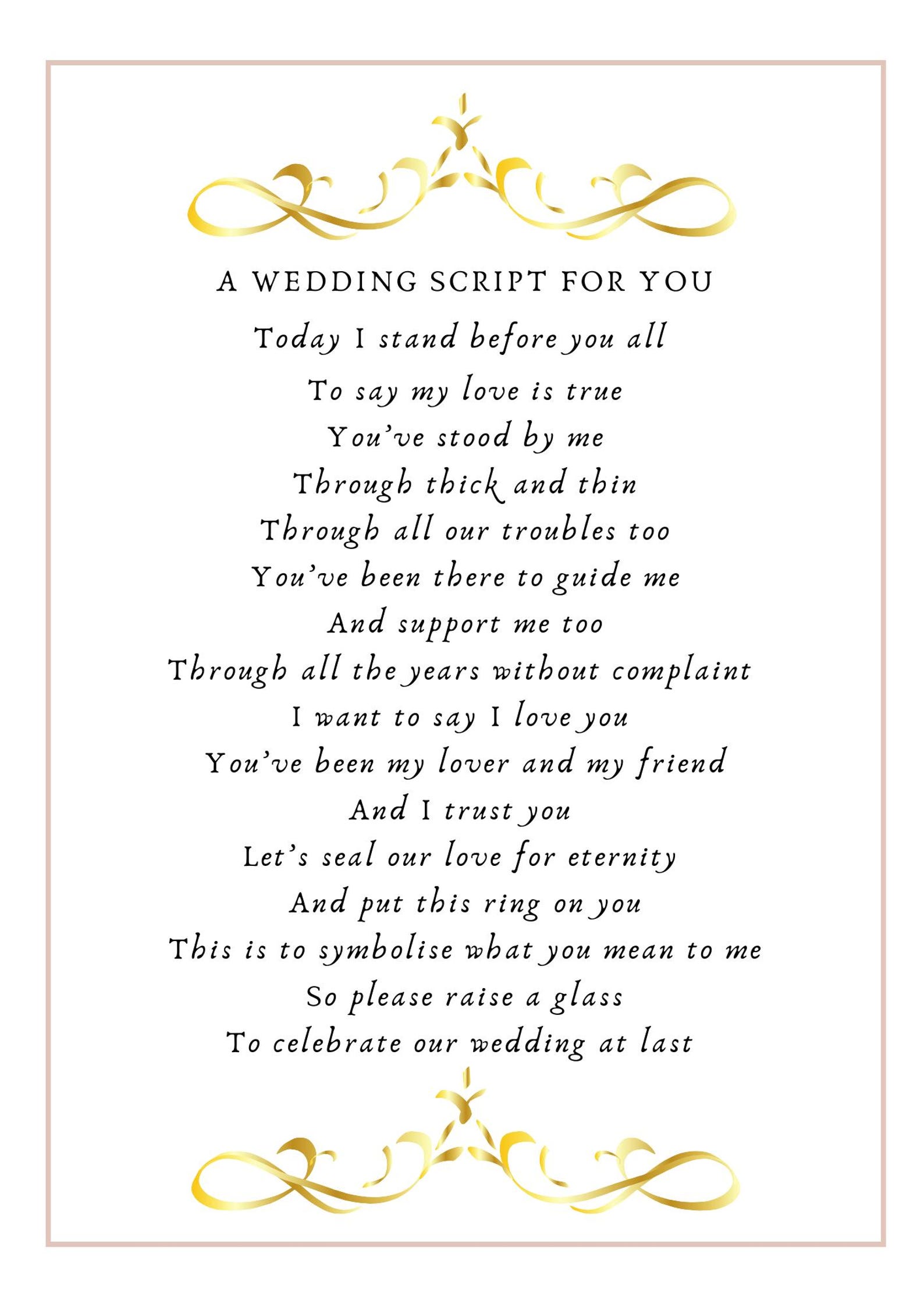 Custom Wedding Vows Print | Personalized Marriage Script (digital or ...
