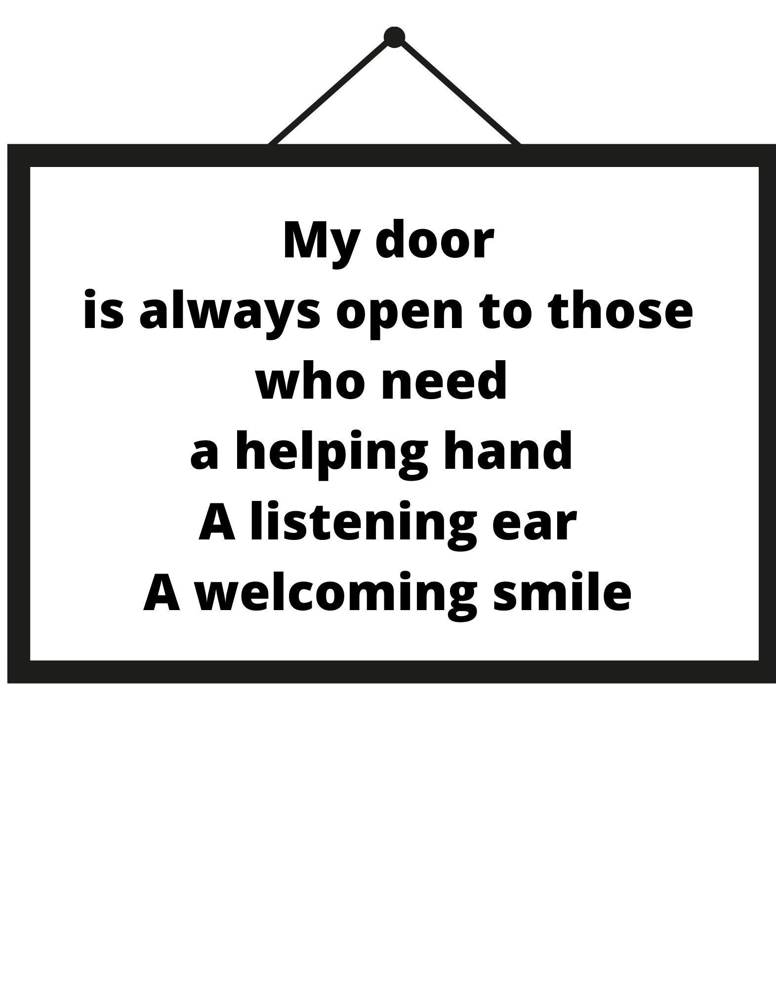 My Door is Always Open, a Welcoming and Encouraging Quote for Family ...