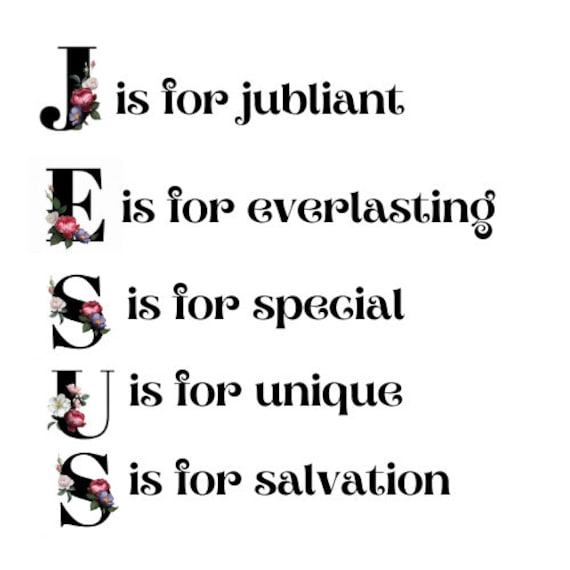Jesus Acrostic Poem Name Poem Custom Personalised Print for - Etsy