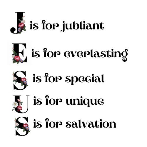 Jesus Acrostic Poem | Name Poem, Custom Personalised Print for Family ...