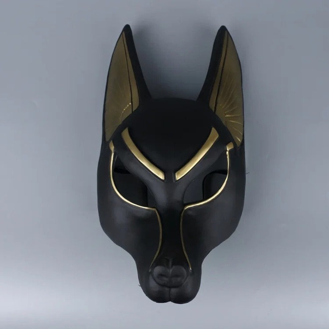 Egyptian Anubis Cosplay Face Mask PVC Canis Spp Wolf Head Jackal Animal ...