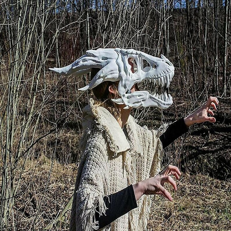 Dragon Mask Movable Jaw Cosplay Mask Halloween Mask Dino - Etsy Canada