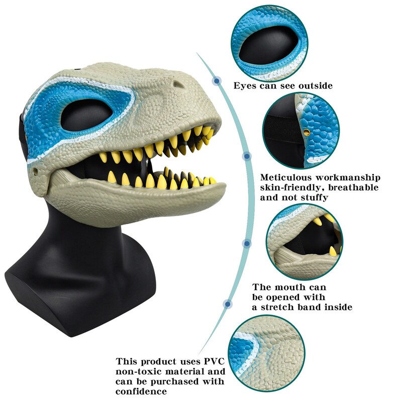 Dinosaur Mask Moving Jaw T-rex Cosplay Costumes Props - Etsy