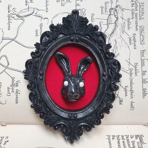 Rabbit Wall Art - Black Bunny Wall Decor, Gothic Home Decor, Black ...