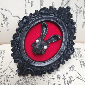 Rabbit Wall Art - Black Bunny Wall Decor, Gothic Home Decor, Black ...