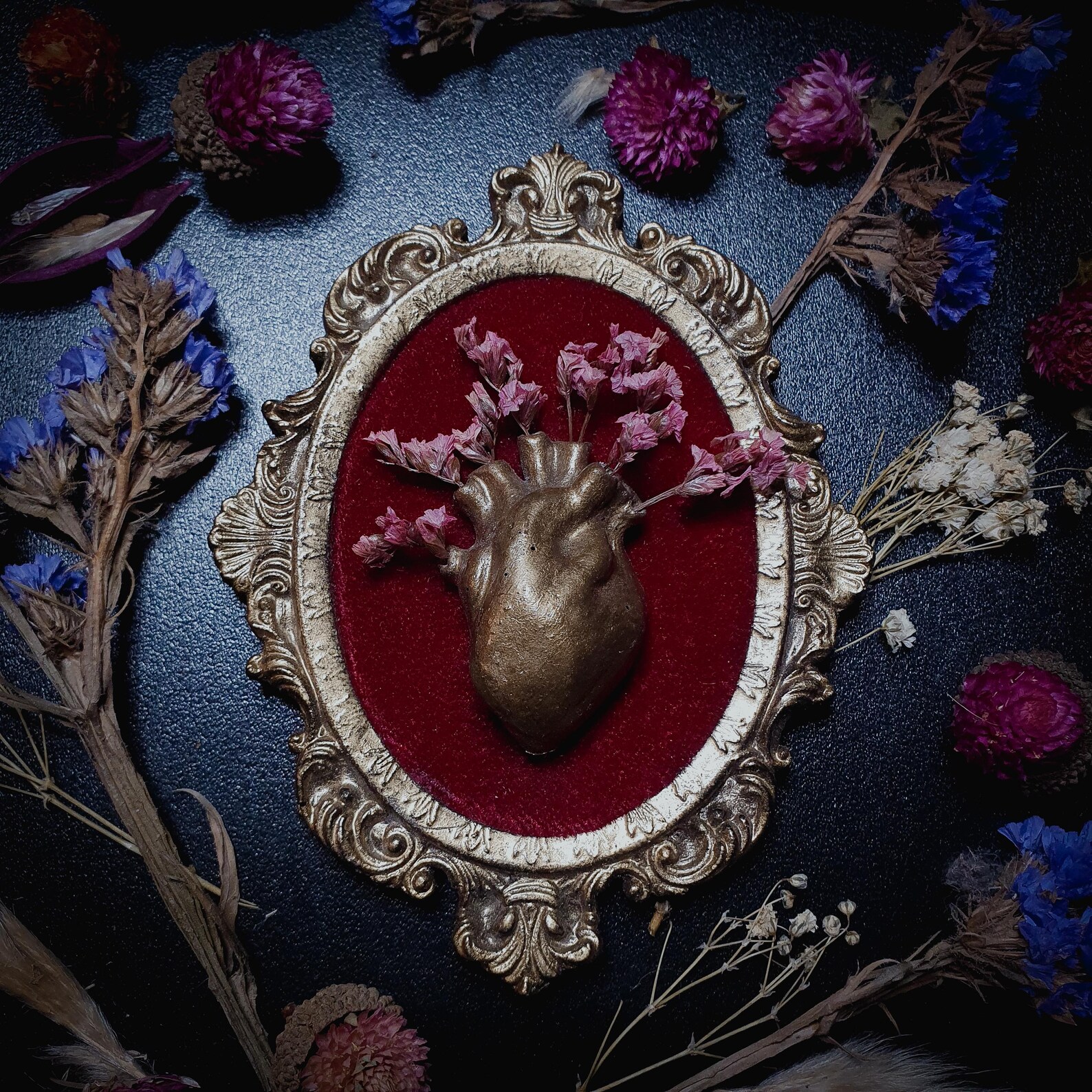 Floral Anatomical Heart Frame, Gothic Witchy Home Decor - Etsy