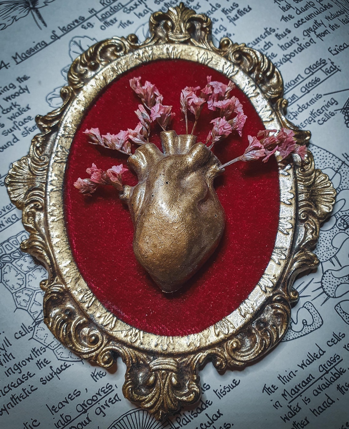 Floral Anatomical Heart Frame, Gothic Witchy Home Decor - Etsy