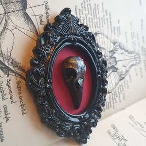 Raven Skull Round Filigree Frame, Gothic Home Decor, the Crow Art ...