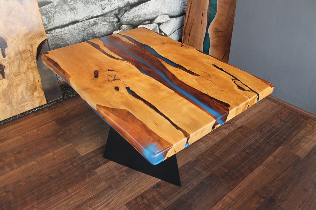 A Noble Solid Wood Table Made of Hornbeam With Synthetic Resin - Etsy