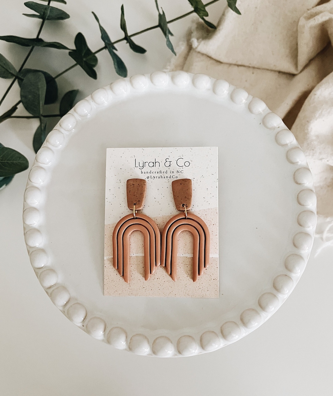 Burnt Sienna Arch Polymer Clay Earrings / Lyrah and Co - Etsy