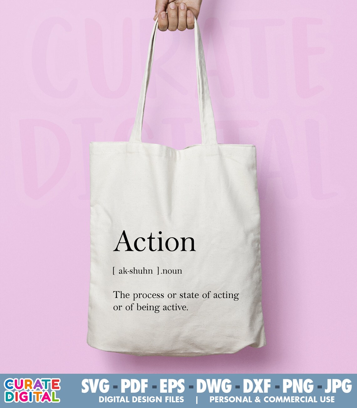 Action Quote SVG Printable Cut File for Cricut Silhouette, Clipart ...