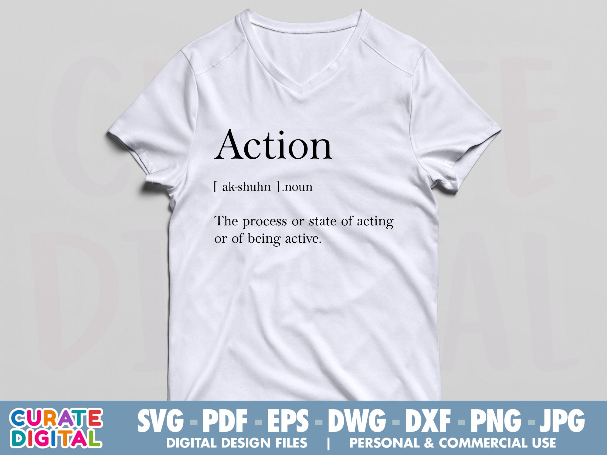 Action Quote SVG Printable Cut File for Cricut Silhouette, Clipart ...