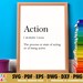 Action Quote SVG Printable Cut File for Cricut Silhouette, Clipart ...