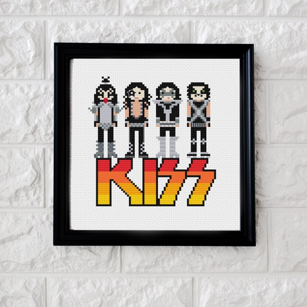 Kiss Band Cross Stitch - Etsy