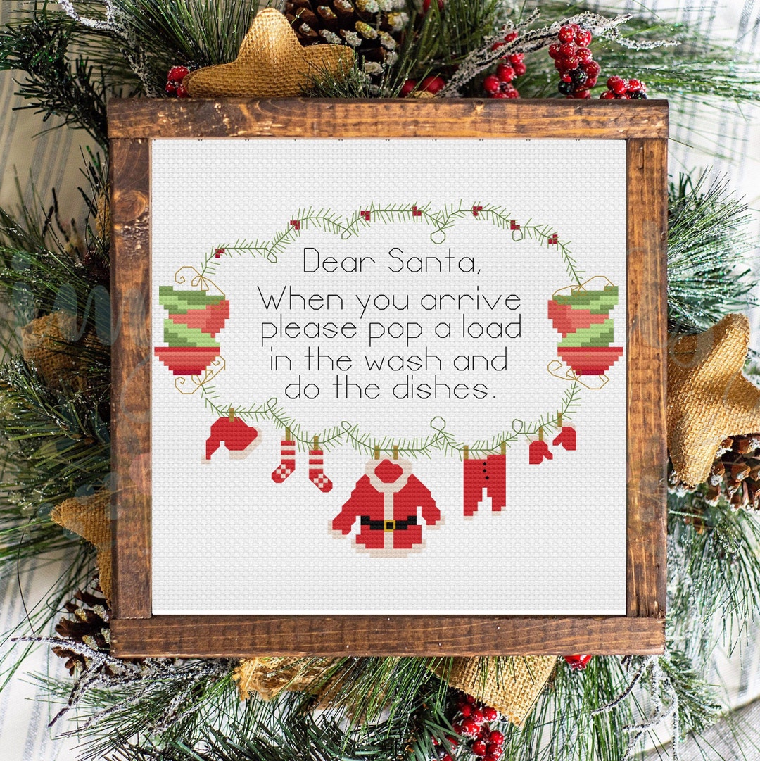 Santa's Clothesline and Dishes Funny Christmas PDF - Etsy
