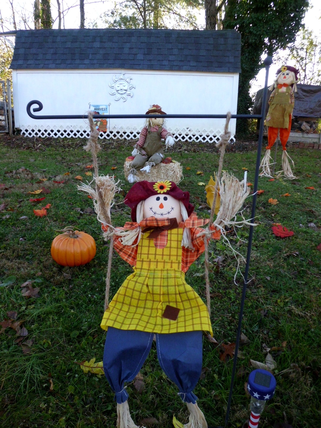Fall Decoration Garden Flag Swinging Scarecrow (closeout Sale) - Etsy