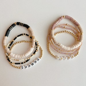 THE EVERYDAY STACK: Custom Bead Bracelet | Heishi Bracelet | Stack Bead ...