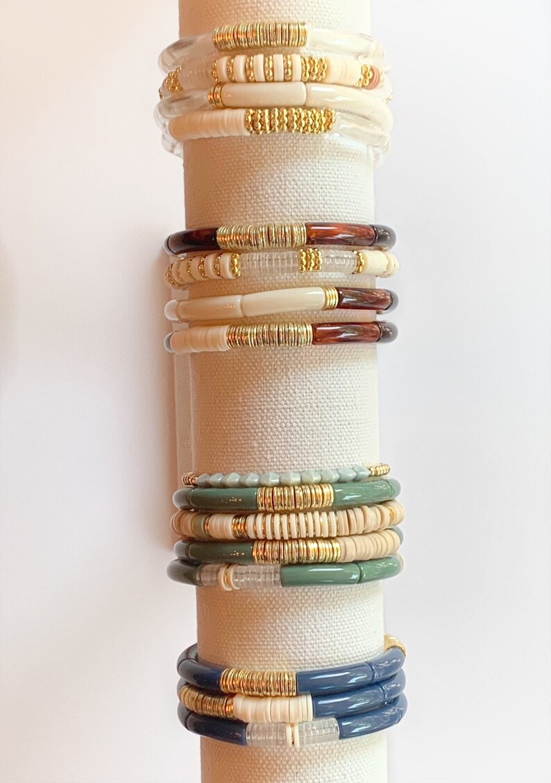 MINI TORTOISE SIENNA Stack: Acrylic Bamboo Tube Bangle - Etsy
