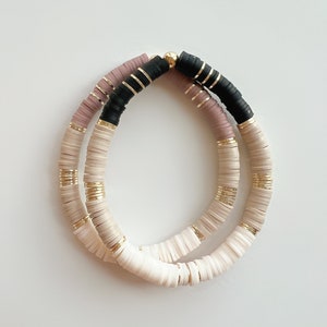 THE EVERYDAY STACK: Custom Bead Bracelet | Heishi Bracelet | Stack Bead ...