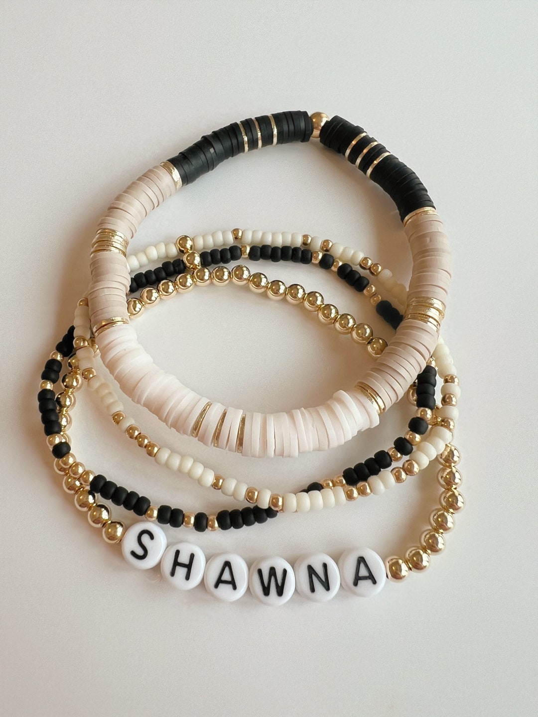 THE EVERYDAY STACK: Custom Bead Bracelet | Heishi Bracelet | Stack Bead ...