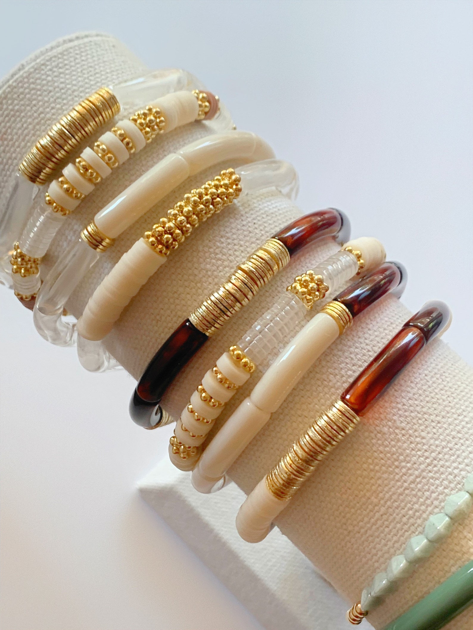 MINI TORTOISE SIENNA Stack: Acrylic Bamboo Tube Bangle - Etsy