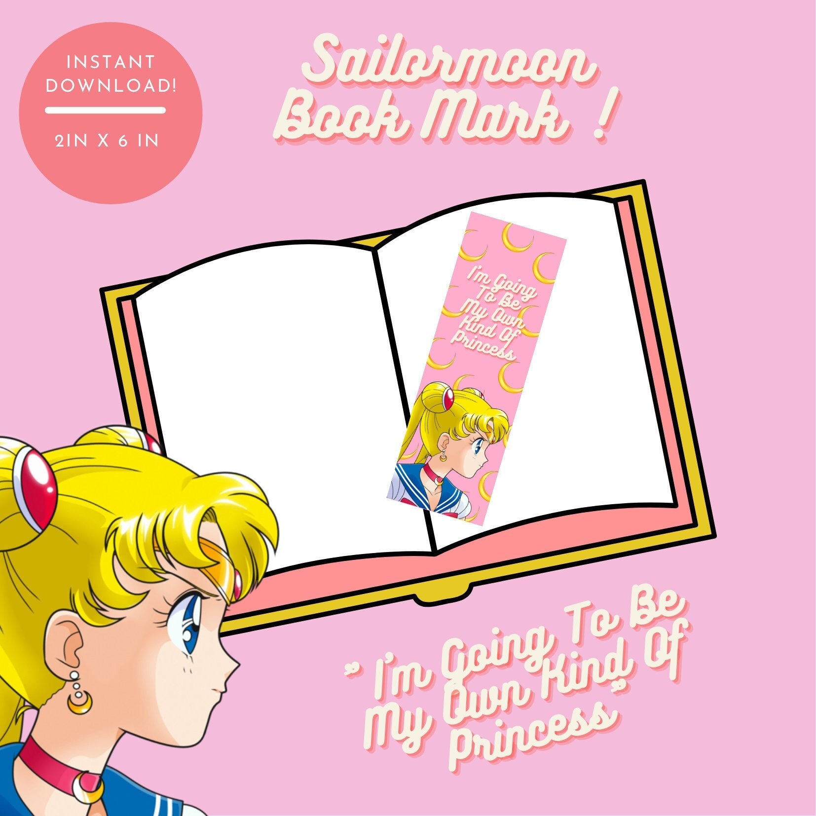 Sailor Moon Printable Bookmark Instant Download Instant - Etsy