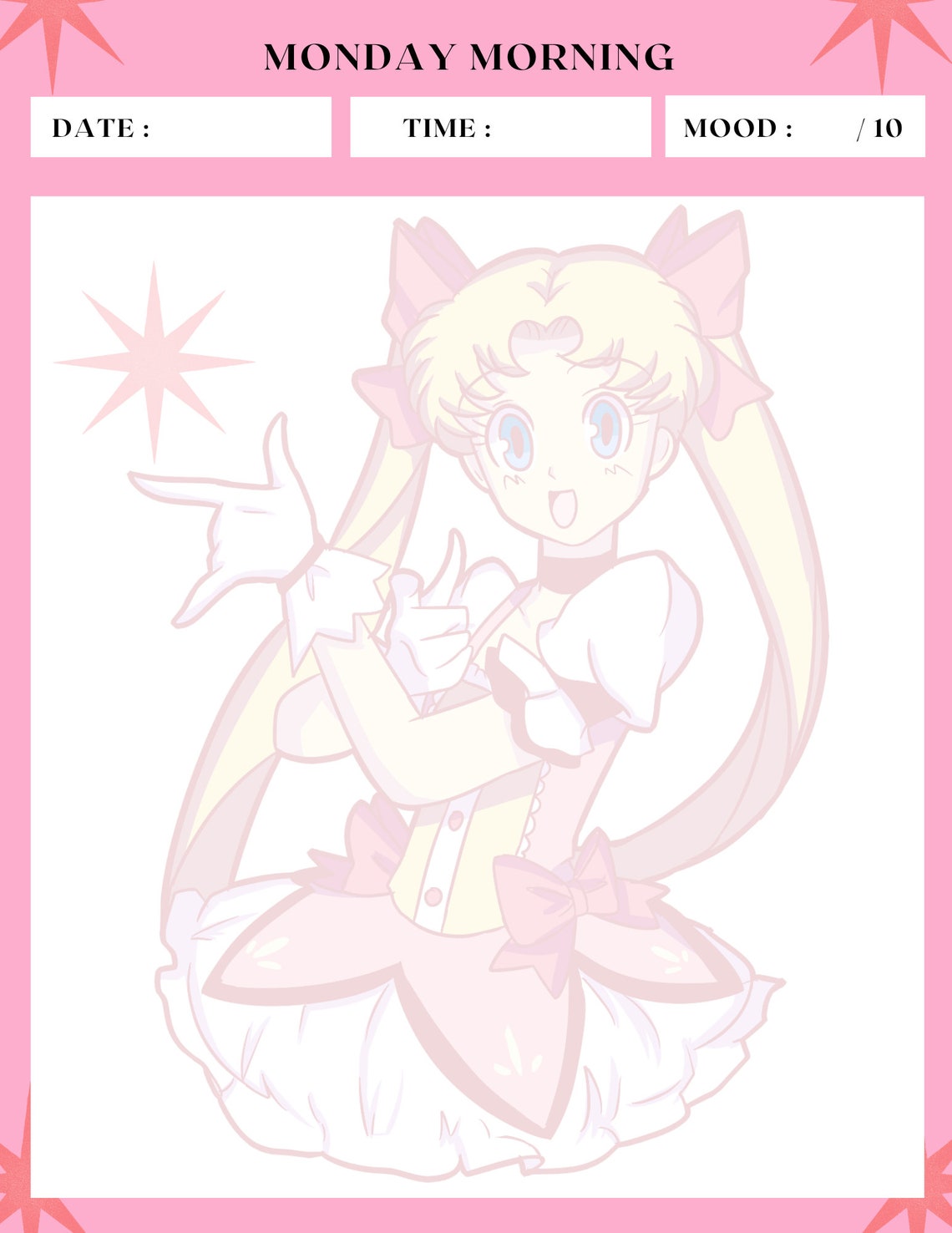 Sailormoon Scripting Templates Instant PDF Download - Etsy