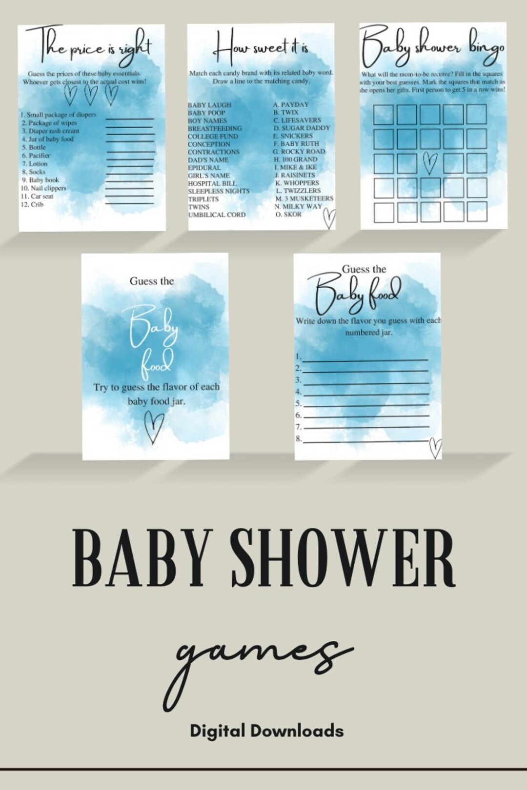 Oh Baby! Baby Shower Games, Digital Downloads - Etsy