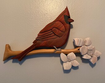 Wooden Intarsia Female Cardinal - Etsy