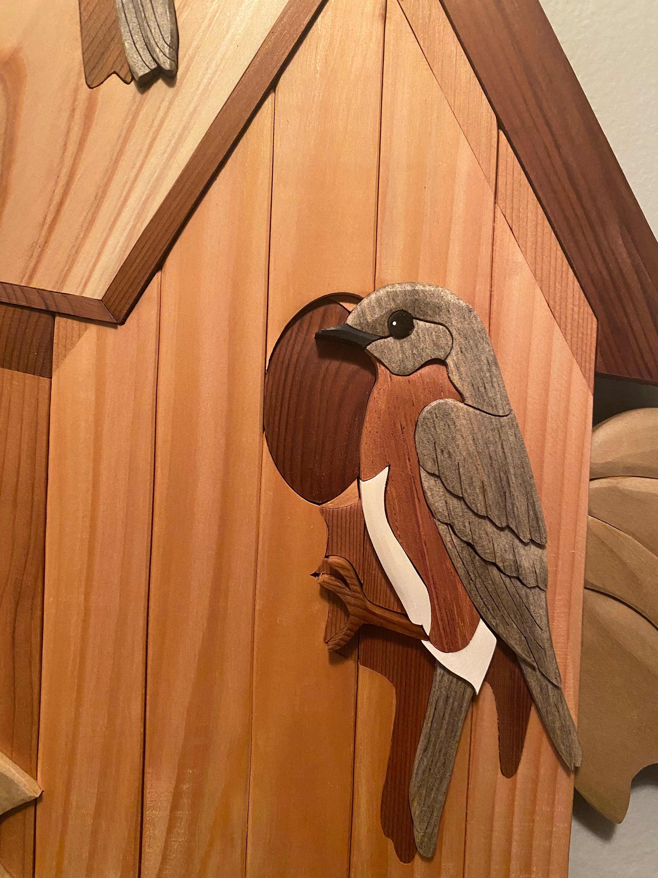 Bluebird House Intarsia - Etsy