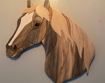 Beautifully Hand Crafted 3 Dimensional Intarsia Wood Art HORSE - Etsy