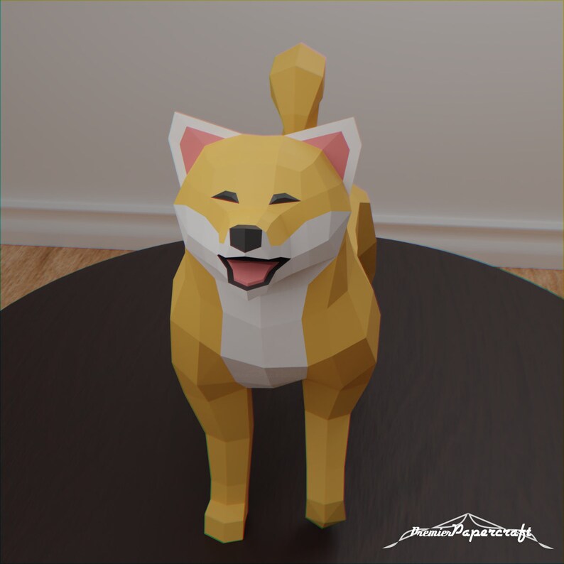 Shiba Inu 3D Papercraft Instant Download PDF Template | Cute DIY Home ...