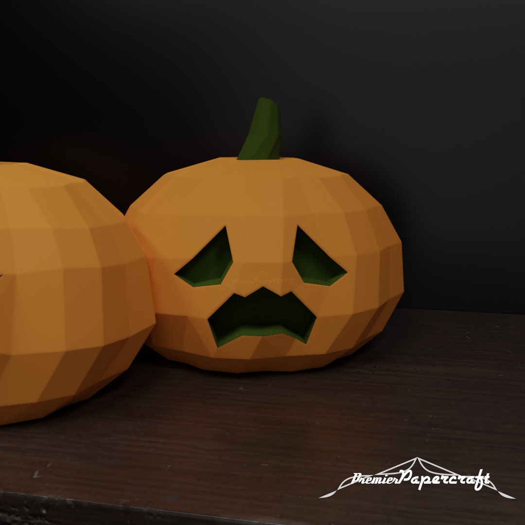 Jack-o'-lanterns 3D Paper Craft | DIY Halloween Pumpkin Decoration ...