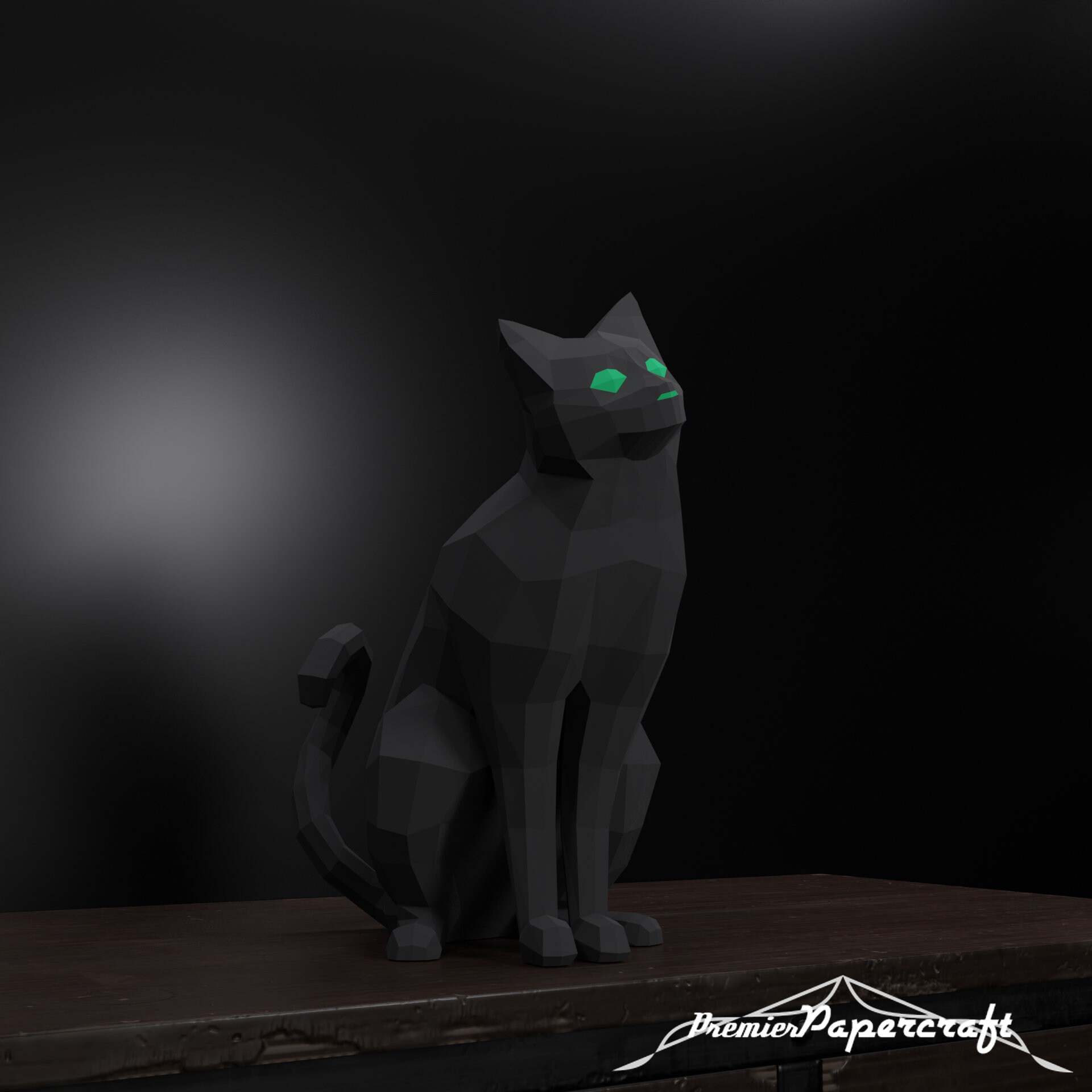 Gato sentado 3D Papercraft Instant Download PDF Plantilla / Lindo DIY ...