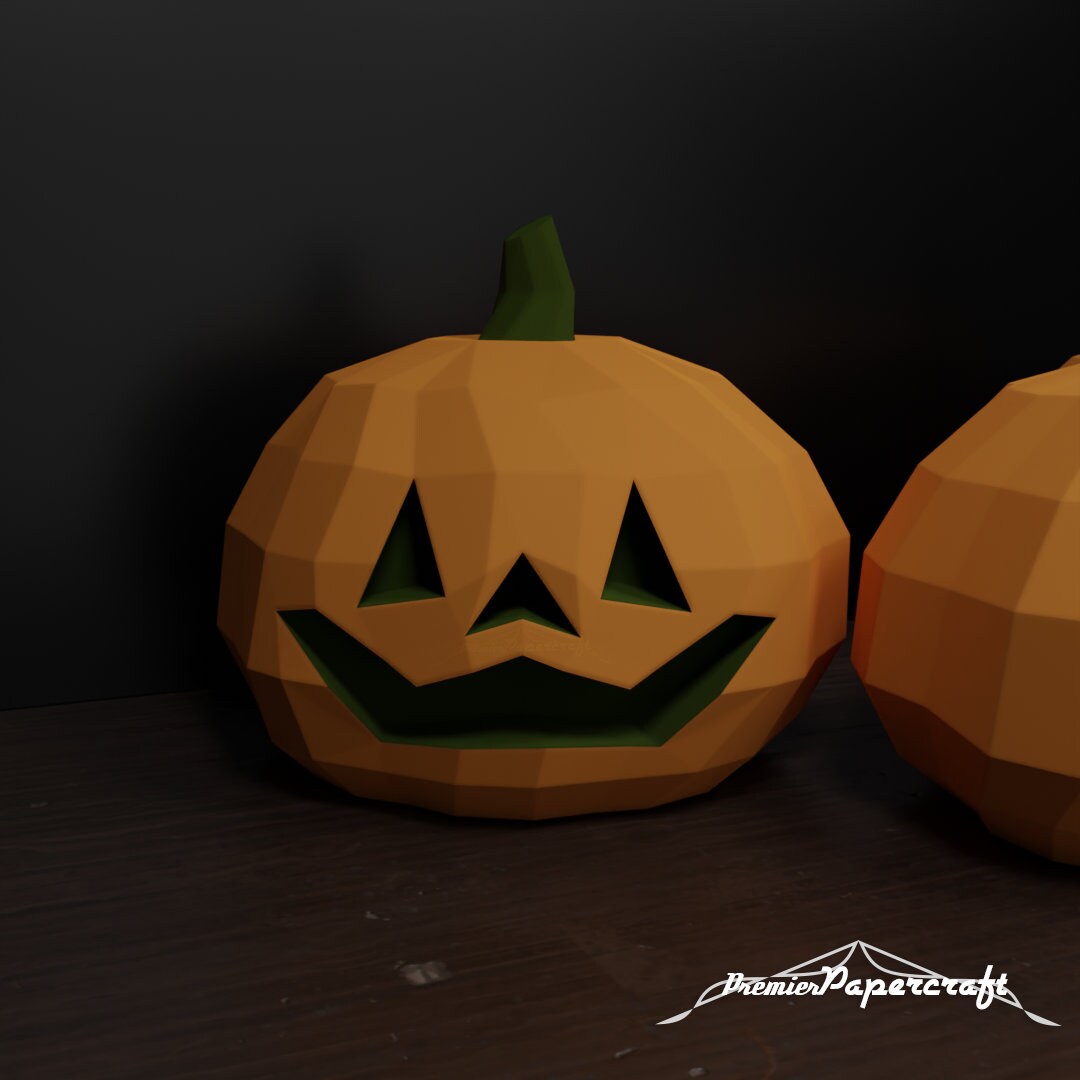 Jack-o'-lanterns 3D Paper Craft | DIY Halloween Pumpkin Decoration ...