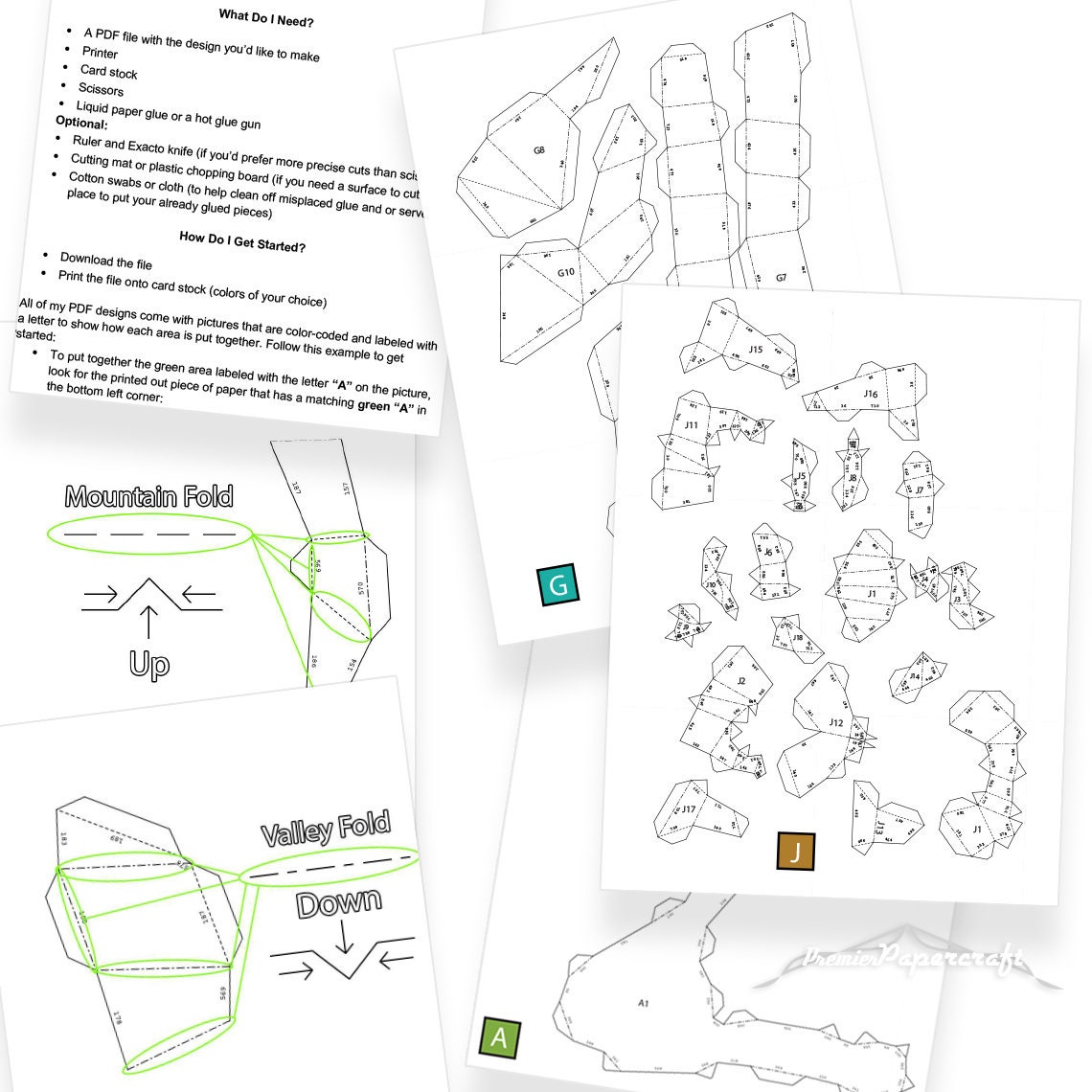 Sitting Cat 3D Papercraft Instant Download PDF Template | Cute DIY Home ...