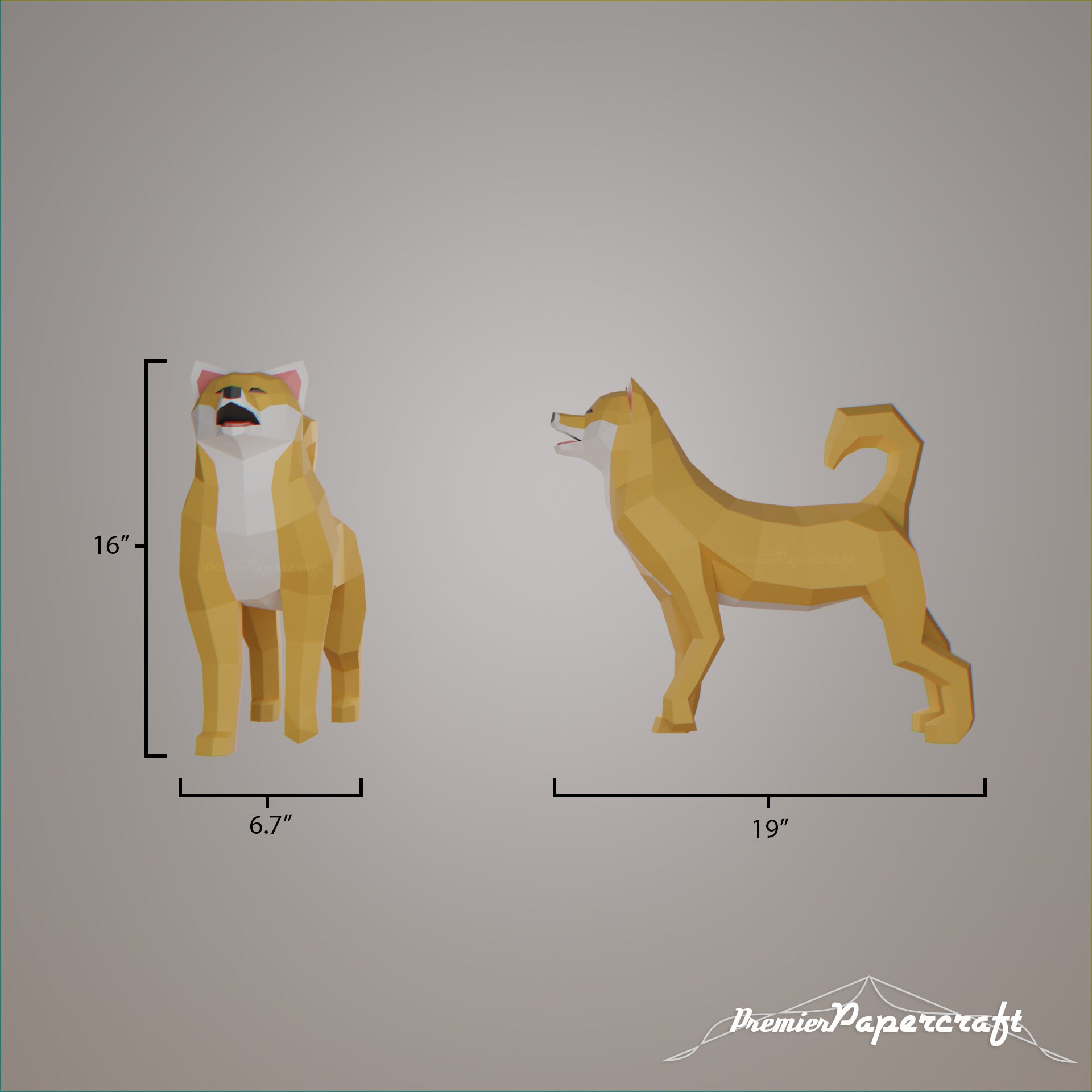 Shiba Inu 3D Papercraft Instant Download PDF Template Cute DIY Home ...