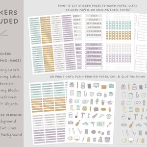 Printable Planner Layouts Sticker Set Daily, Weekly, Monthly, Tracker ...