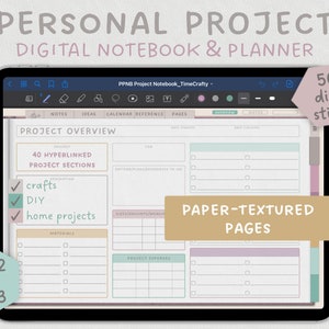 Personal Project Notebook Digital Planner 2022 2023 Craft - Etsy