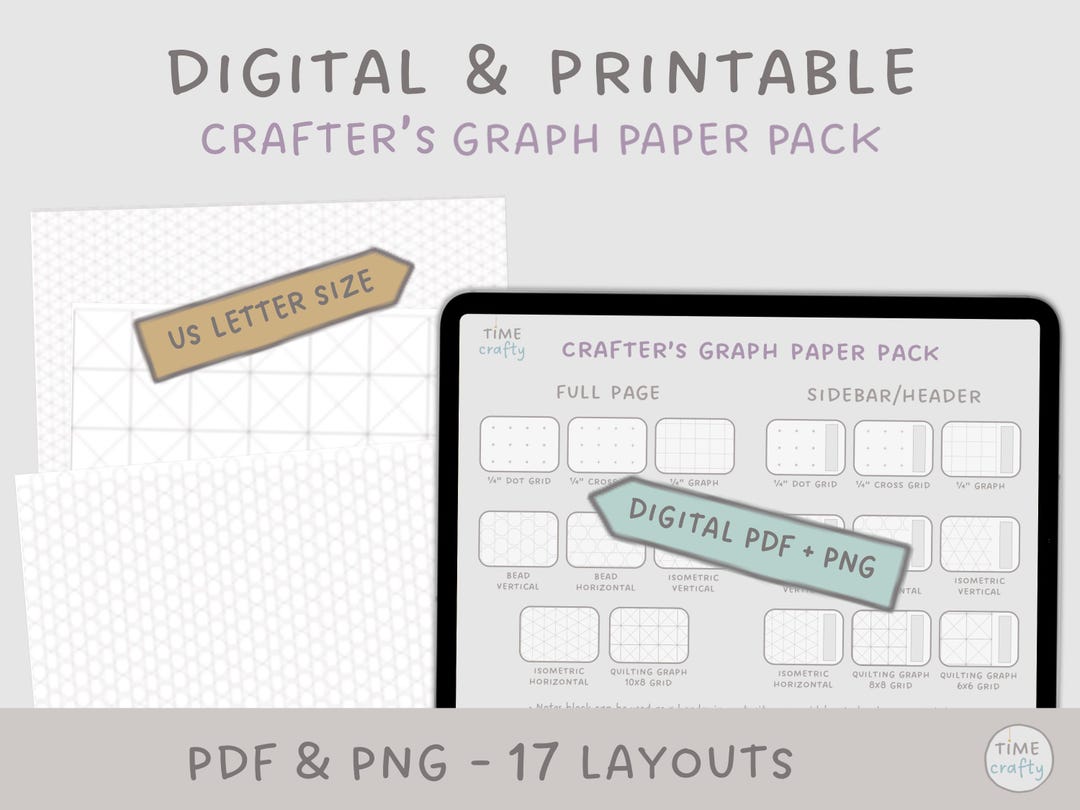 Crafting Graph Paper Template Set | Dot Grid, Isometric, Beading ...