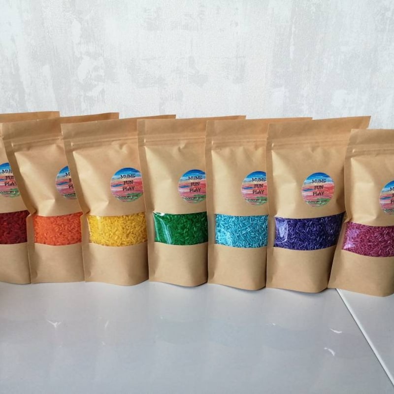 Coloured Rice Sensory Play - Etsy UK