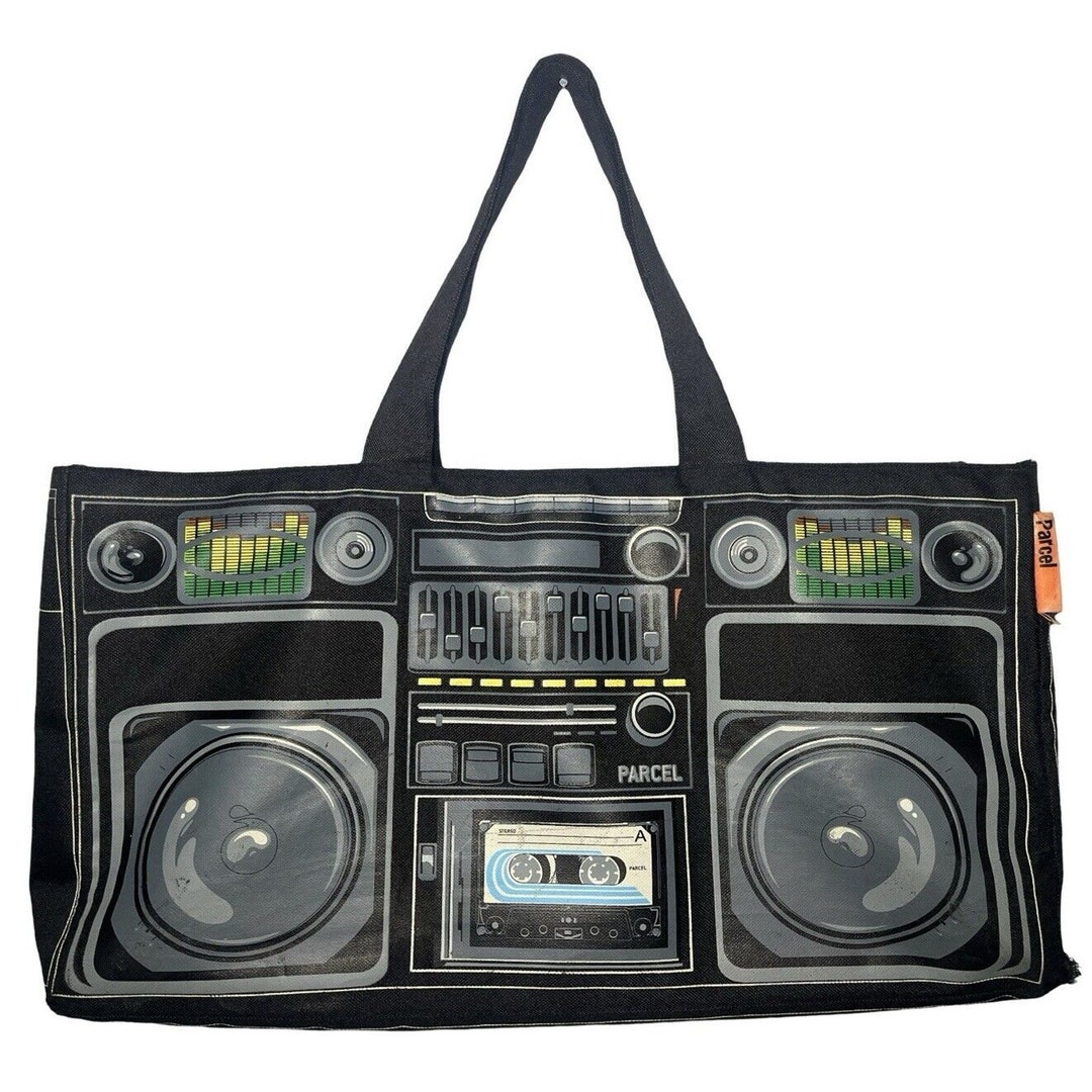 Vintage Rare Y2K Parcel Black Boombox Cassette Tote Purse Duffle Day ...